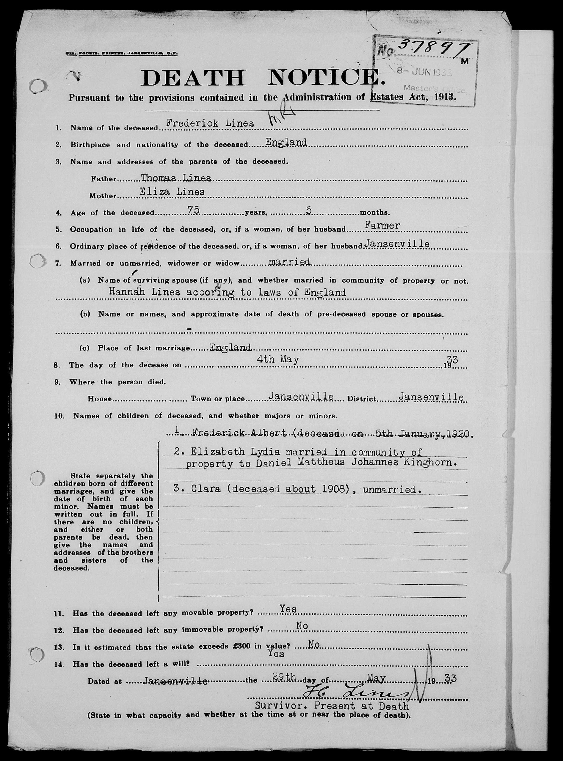 The Story of Frederick Lines – Paladyn Blog